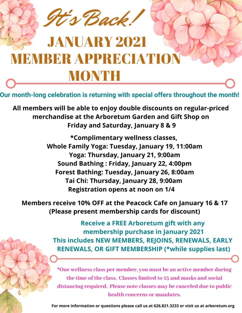 January Member Appreciation Month! - The Arboretum